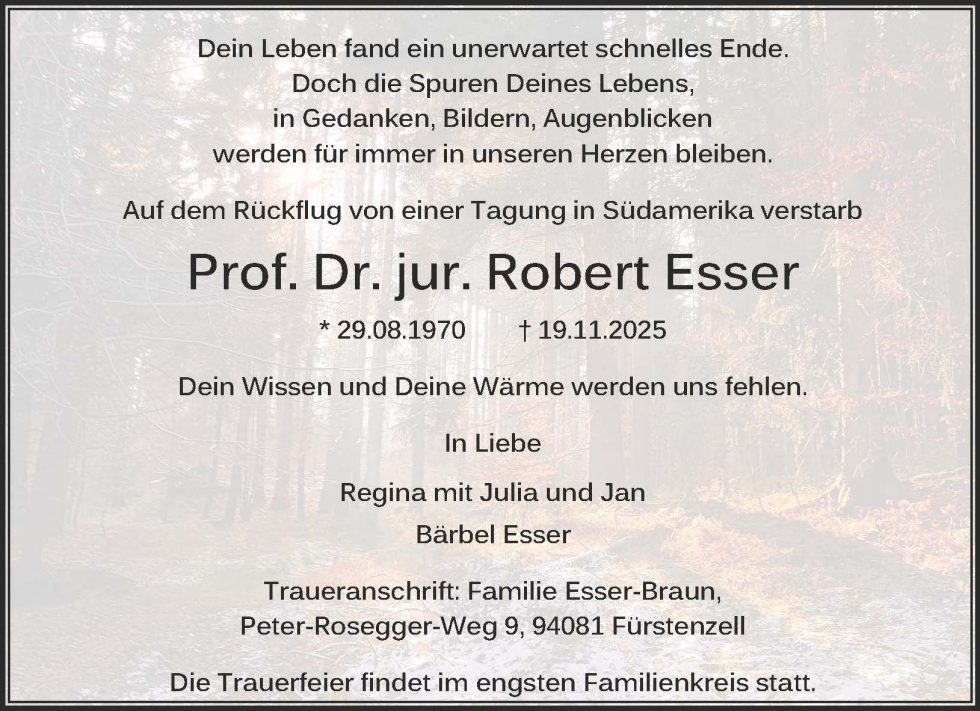 Prof. Dr. jur. Robert Esser | Bestattungshaus Camps